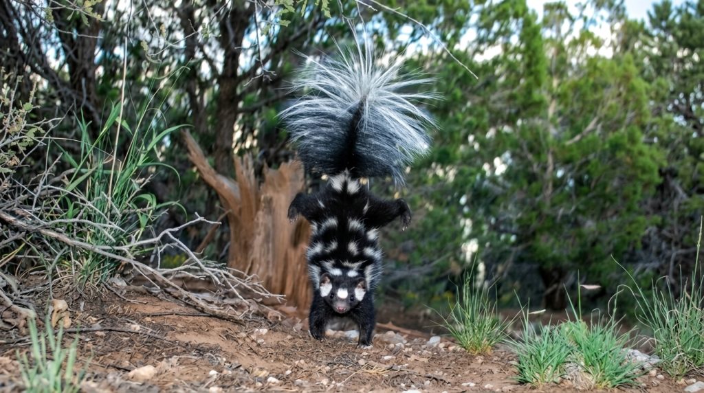 This Tiny Skunk Does a Running Handstand to Scare Off Predators and ...